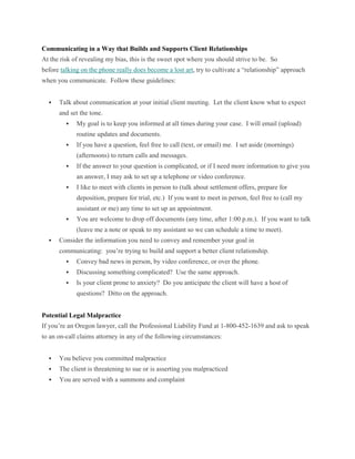 The Continuum of Client Communications | PDF