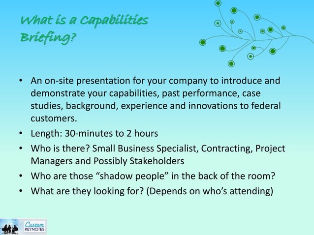 Capabilities Briefing | PPTX | Events
