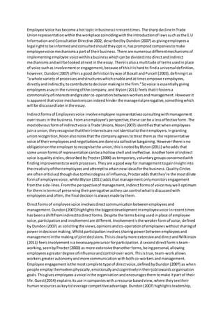 Work and Org's Essay. Employee voice | PDF | Free Download