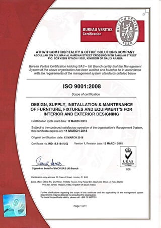 Athathcom ISO 9001 Certificate | PDF