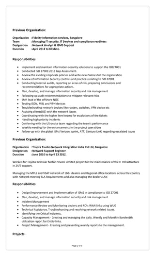 Adarsh Resume ISO27001 | DOC