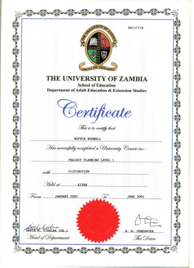 project planning & management cert. | PDF