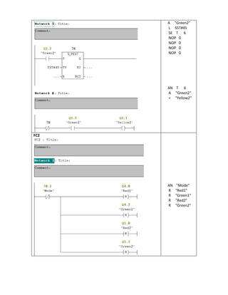 PLC Traffic Light Control | PDF