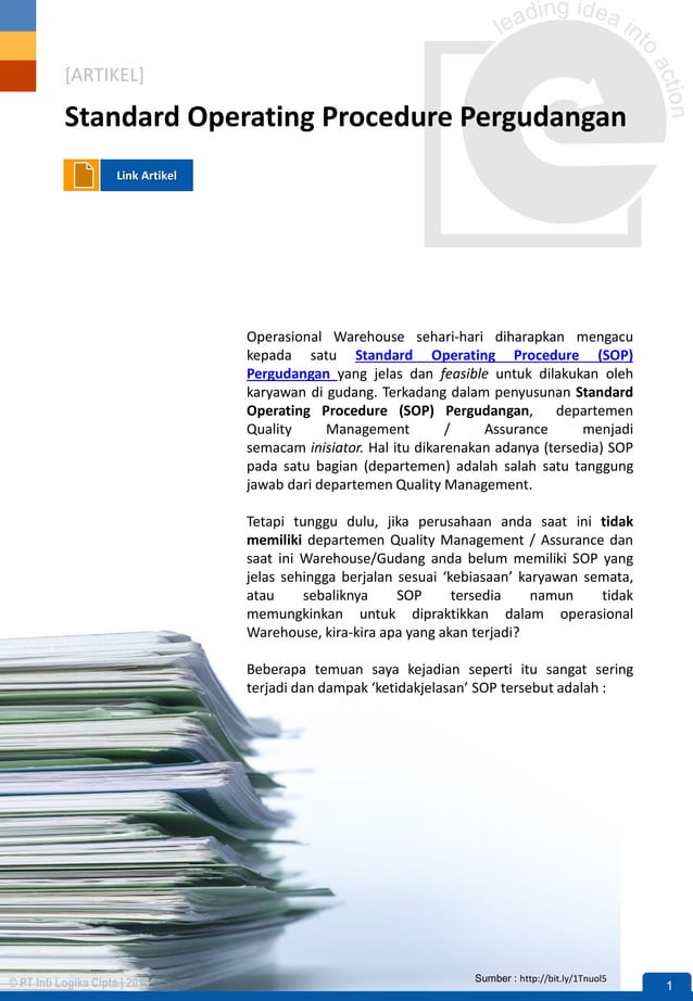 08.[Artikel] Standard Operating Procedure Pergudangan | PDF