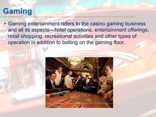 Attractions, Entertainment, Recreation, and Other Sectors - Tourism | PPTX