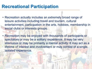 Attractions, Entertainment, Recreation, and Other Sectors - Tourism | PPTX
