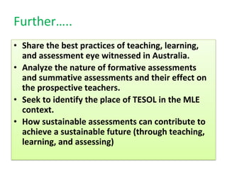 Sustainable Assessments in Teacher Education | PPT