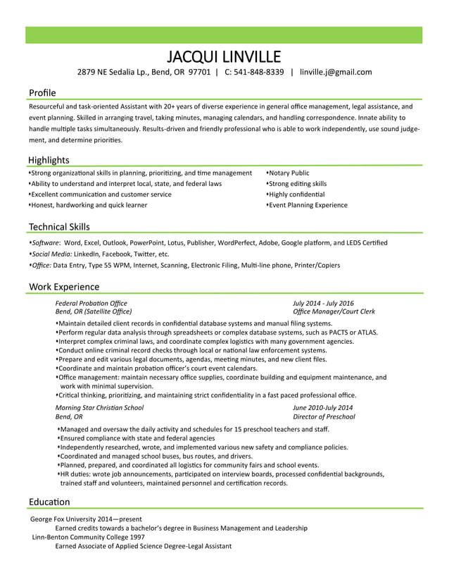 Linville Resume | PDF