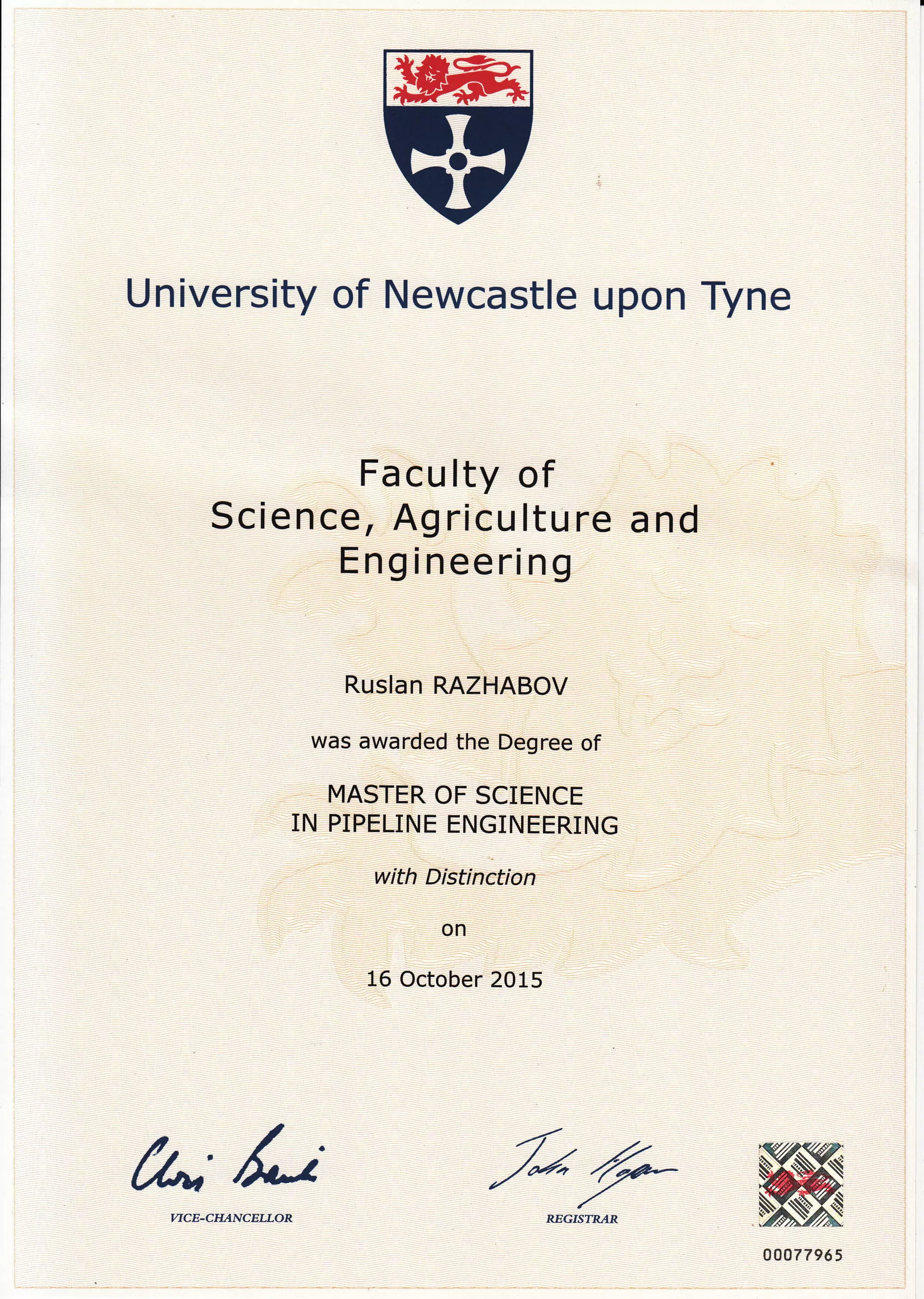 Certificate of degree(MSc) | PDF