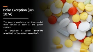 Key terms Patent Act Term #8: Bolar Exception | PDF