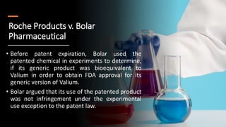 Key terms Patent Act Term #8: Bolar Exception | PDF