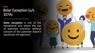 Key terms Patent Act Term #8: Bolar Exception | PDF