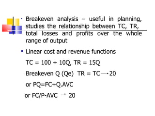 Business Economics 08 Breakeven Analysis | PPT