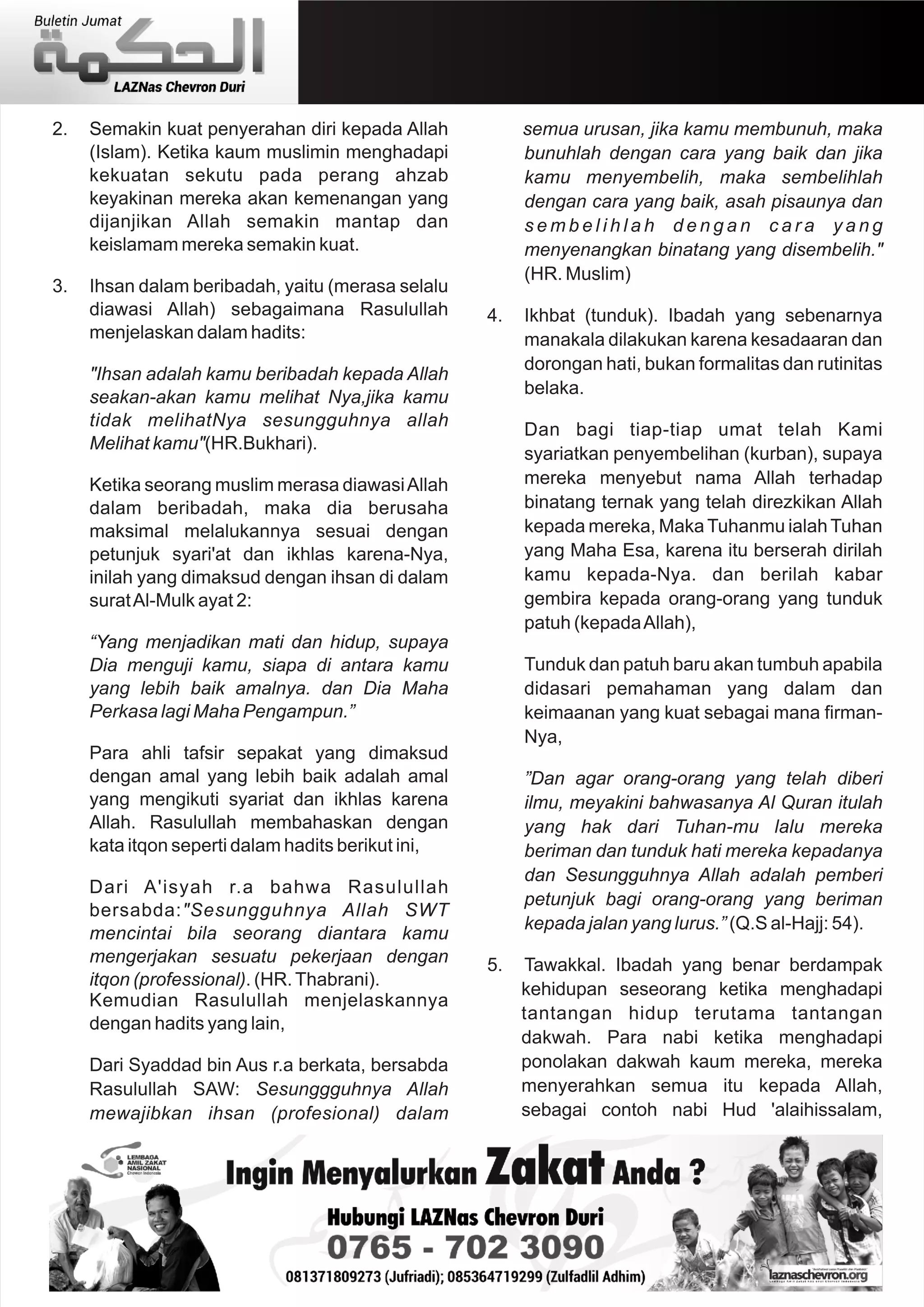 08 buletin hikmah jumat laz nas chevron duri edisi viii 2013 hasil ibadah | PDF