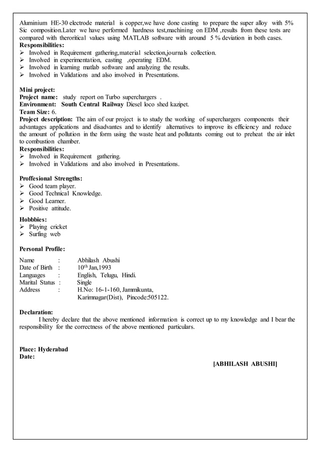 ABHILASH RESUME FRESHER (1) | PDF