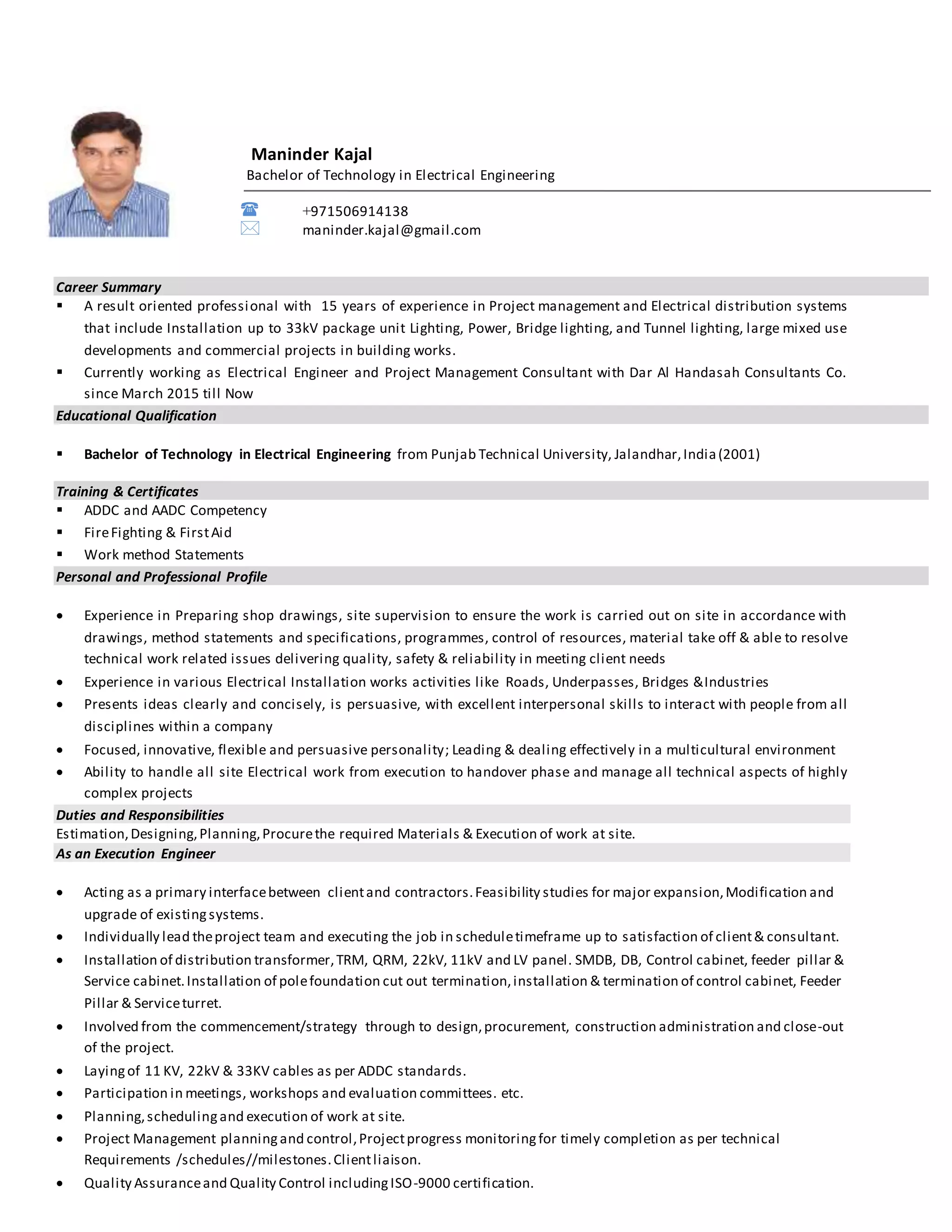 Maninder Kajal CV | PDF
