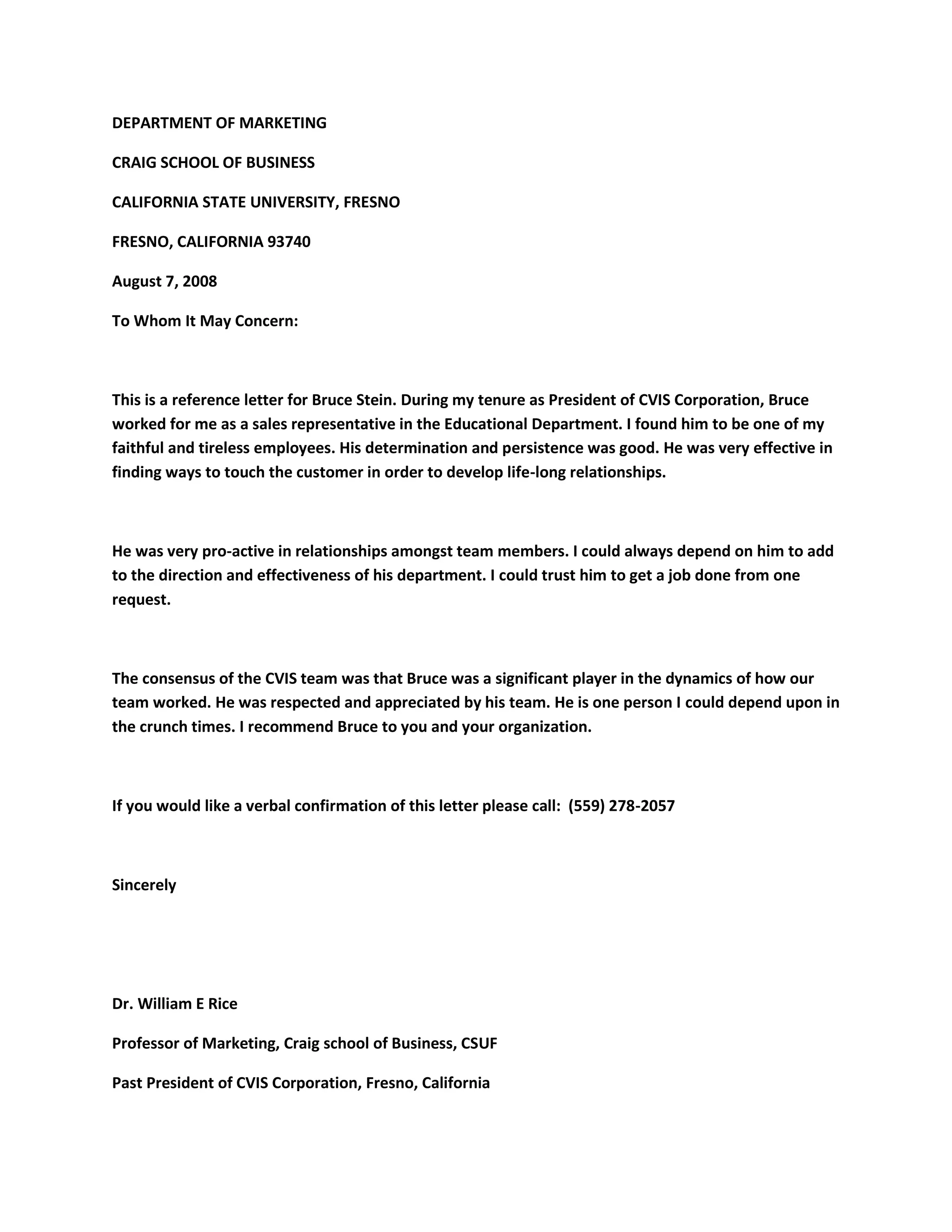 Letter of Rec Dr Rice | PDF