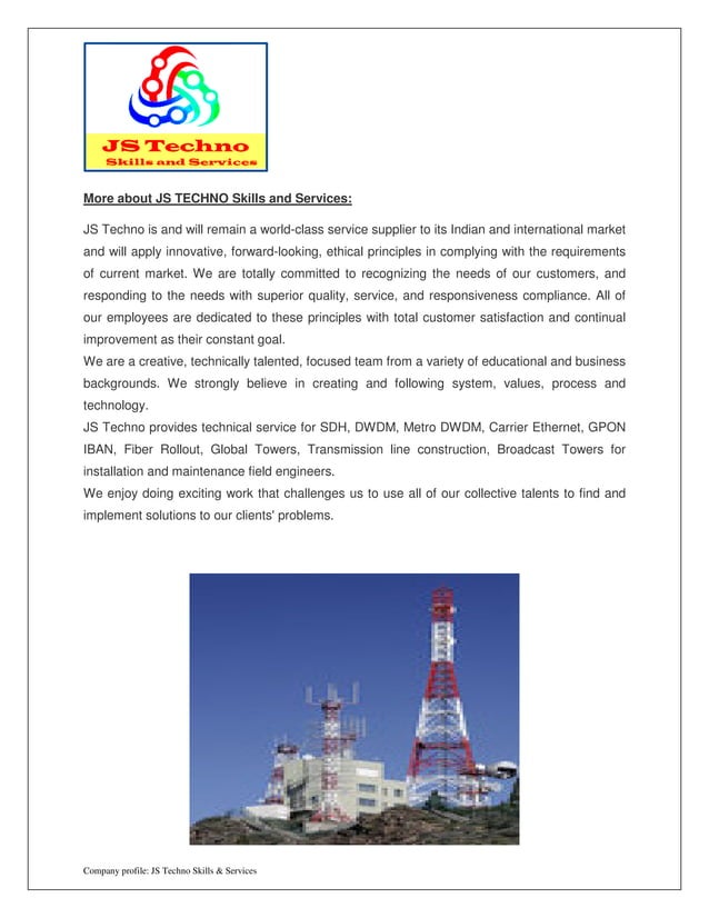 portfolio_js_techno | PDF | Telecommunications Industry | Industries