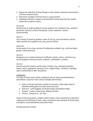 Lesson Plan Family Ritual | PDF