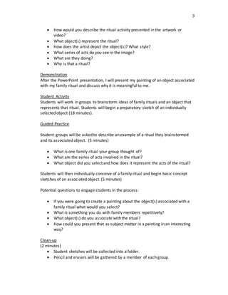 Lesson Plan Family Ritual | PDF