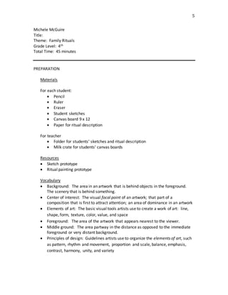 Lesson Plan Family Ritual | PDF