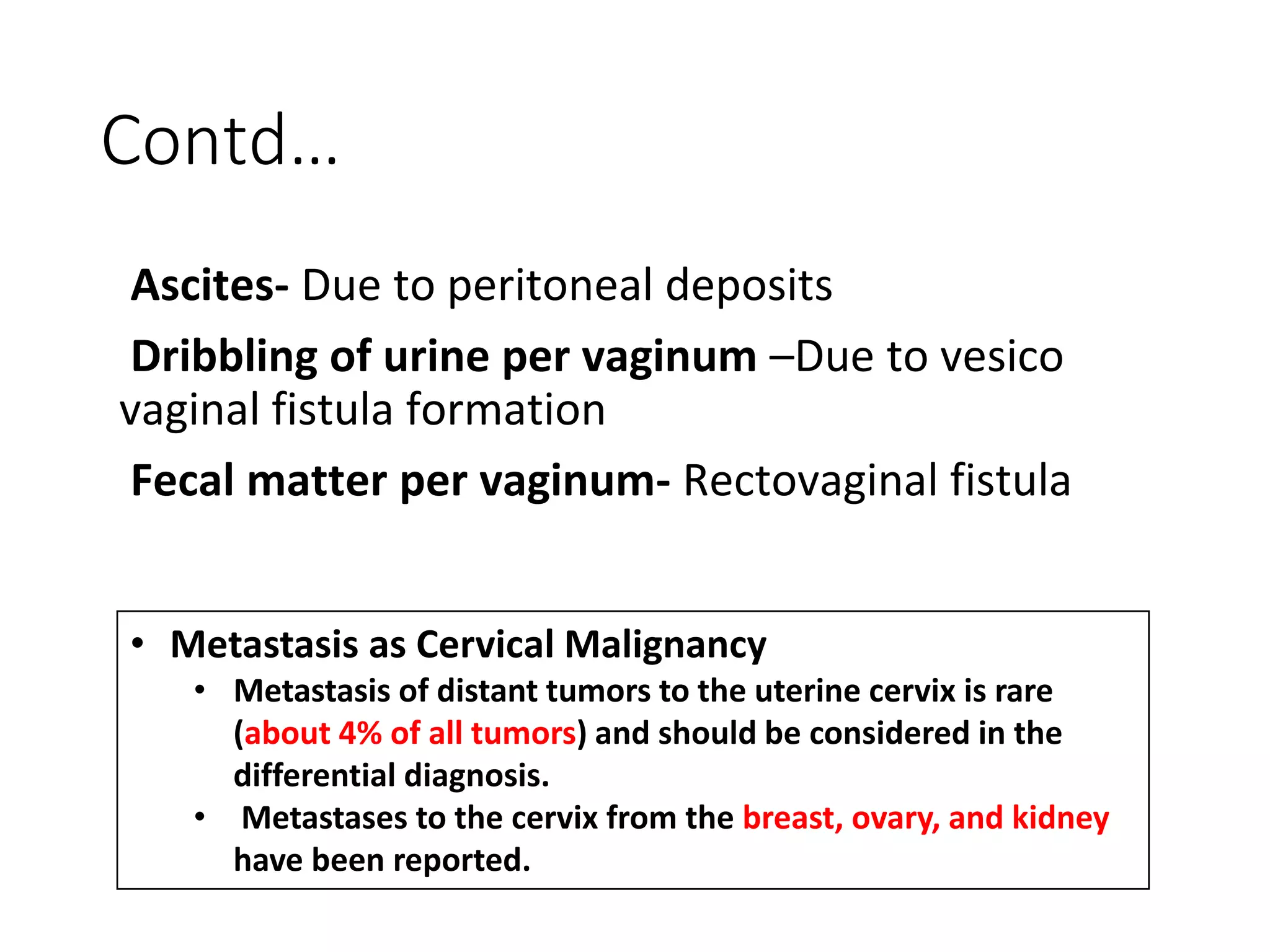 Carcinoma cervix pre management workup | PPTX