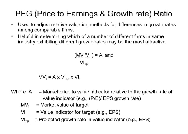 08~chapter 8 primer_on_relative_valuation_methods | PPT | Stocks and ...