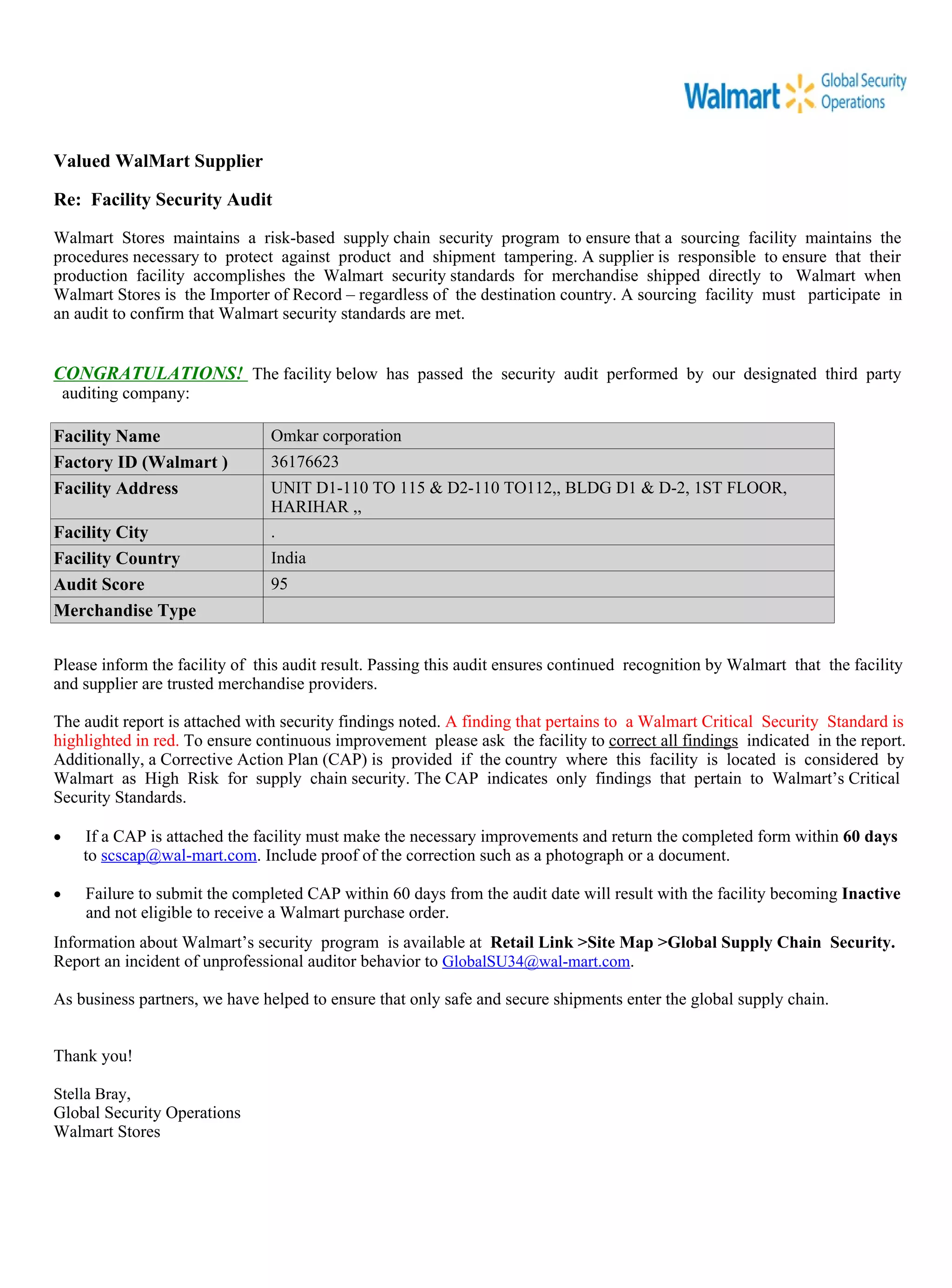 Walmart CTPAT Audit Report 1.PDF