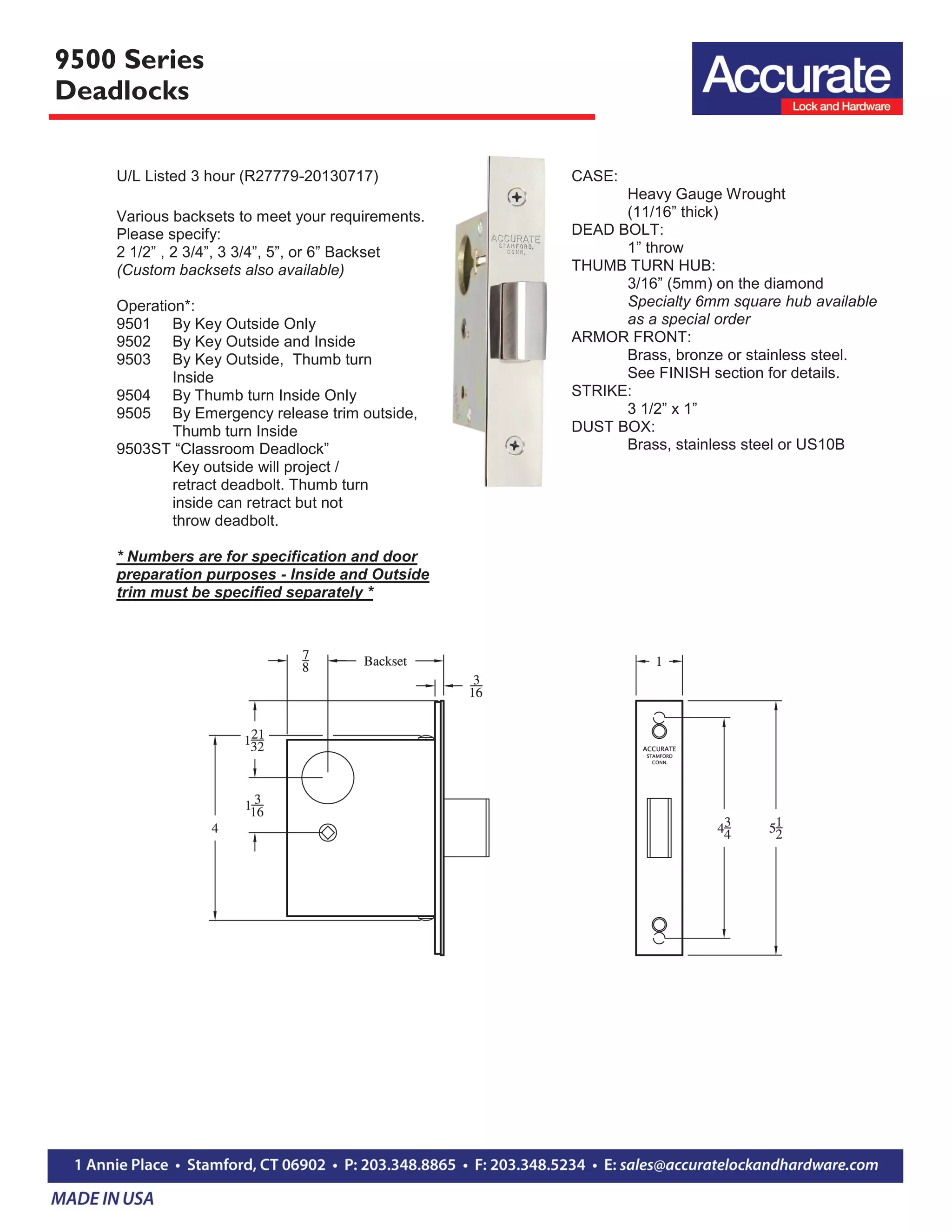 Deadlatches, deadlocks, knob latches | PDF