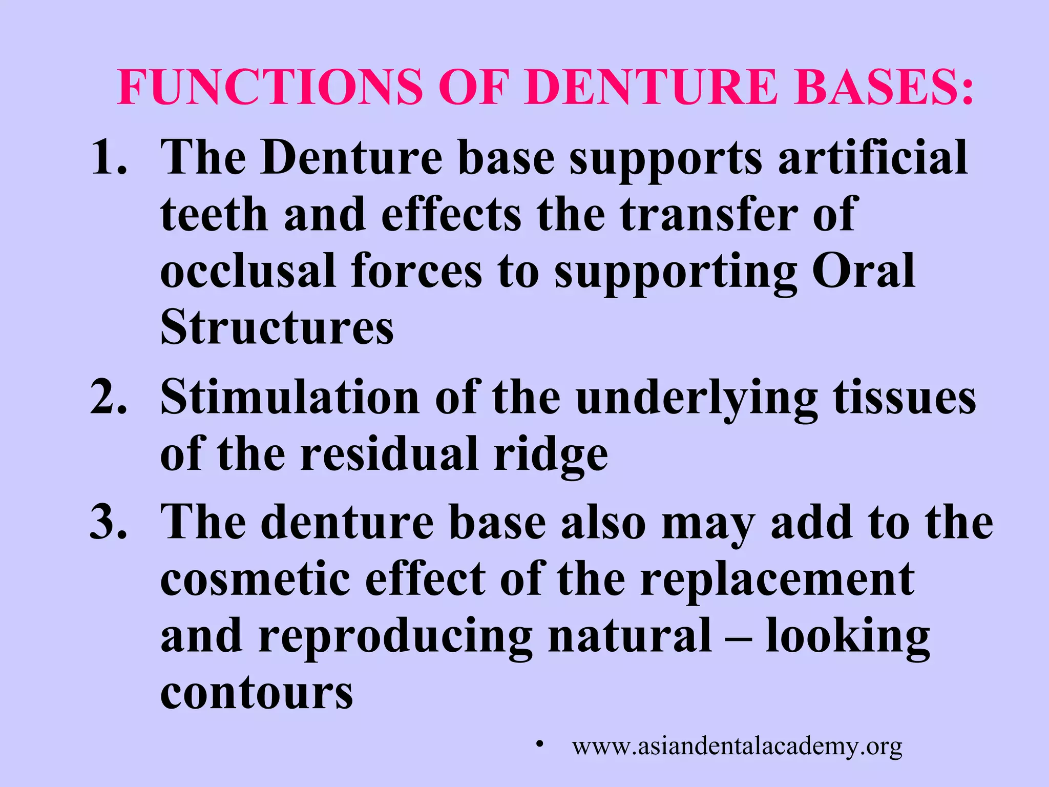 Denture base considerations in removable partial denture /RPD | PPT