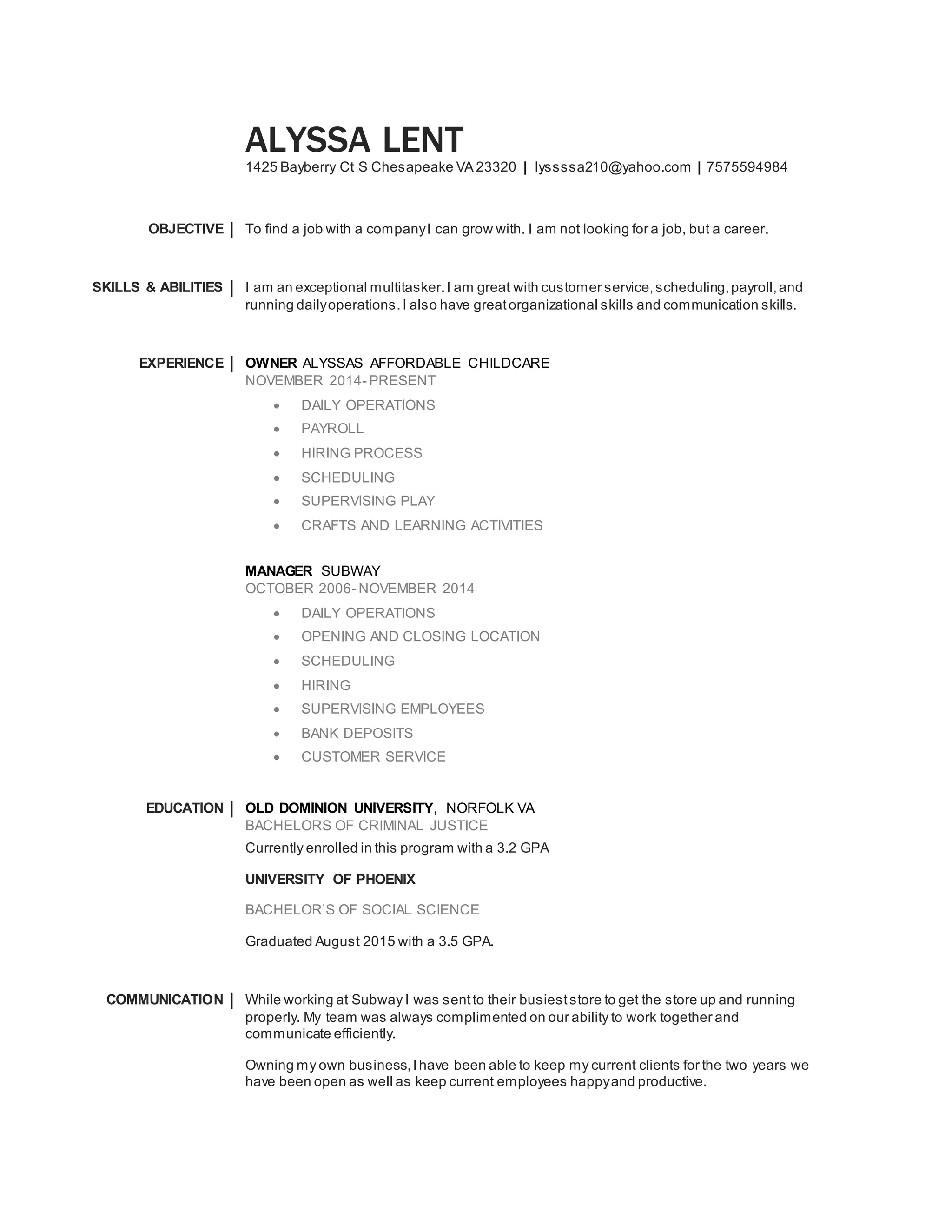 Alyssa Lent RESUME | DOCX