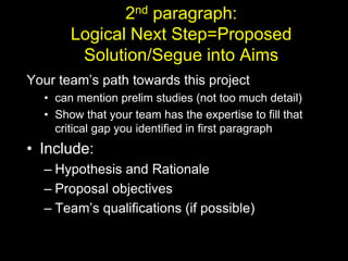 How to Write the “Specific Aims” Section of a Grant Application (Duru ...