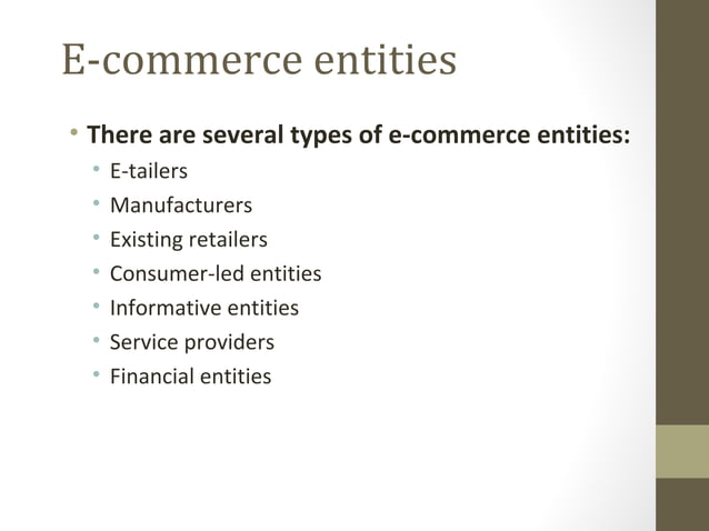 08 e commerce entities | PPT