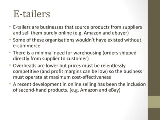 08 e commerce entities | PPT