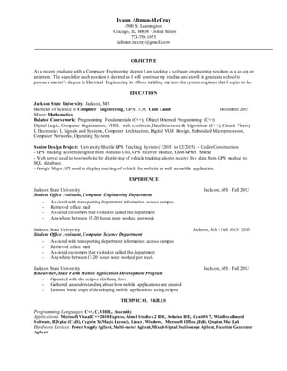 Ivann's Resume(Recent Graduate) | PDF