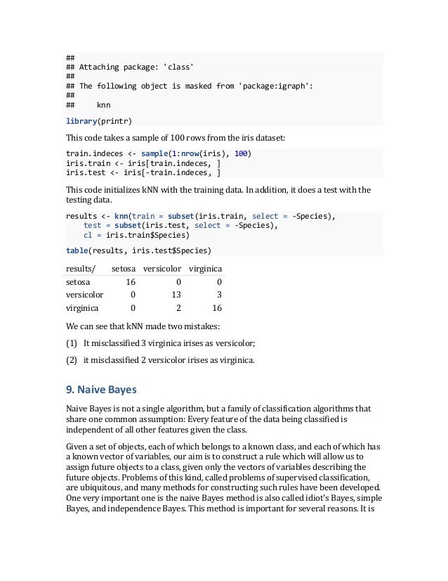 TAO Fayan_Report on Top 10 data mining algorithms applications with R