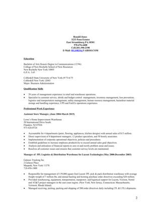 Ronald Jones Resume new cover letter | DOC