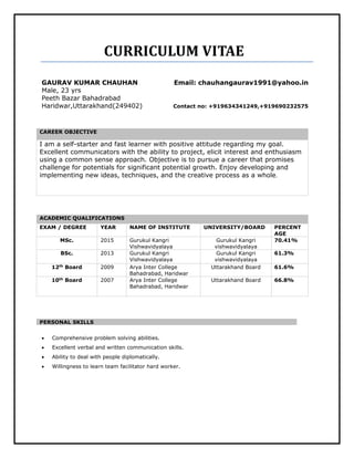 GAURAV CHAUHAN _RESUME | PDF