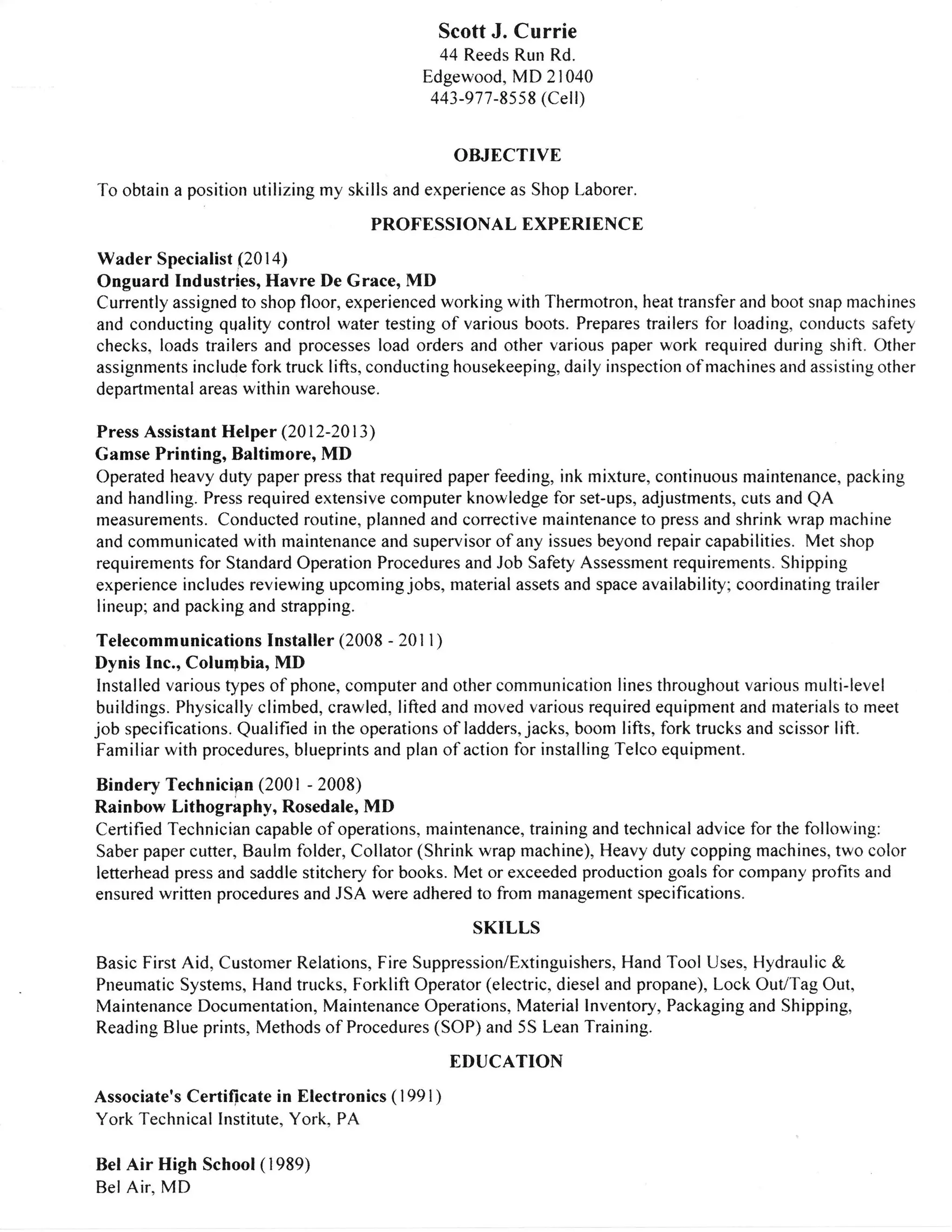 Scott Currie Resume | PDF