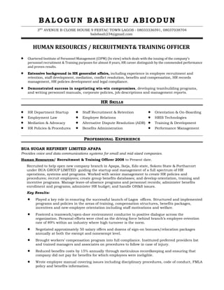 NEW C V FOR BASHIRU BALOGUN | DOC | Human Resources | Business
