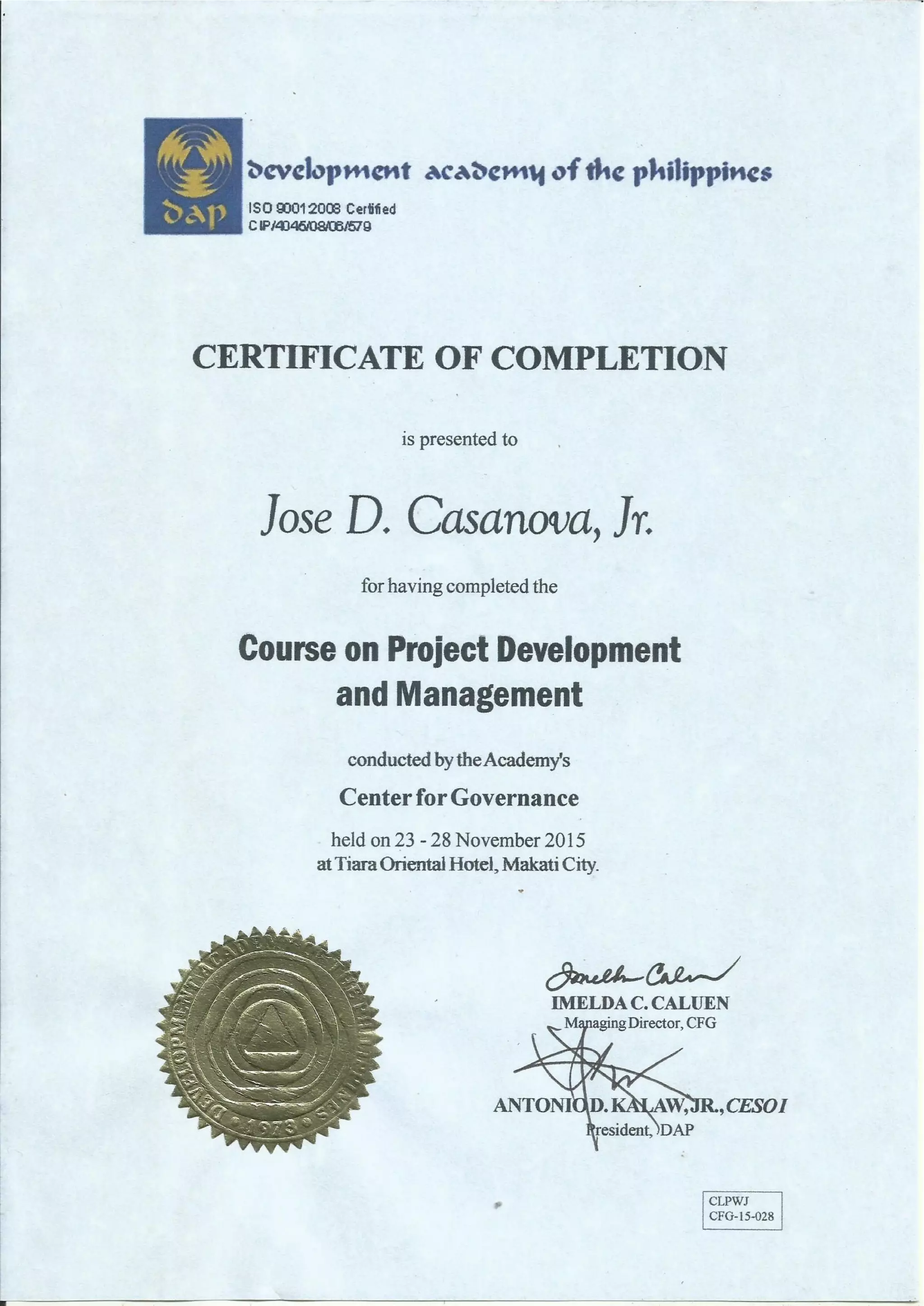 DAP CERTIFICATE OF COMPLETIONScan | PDF