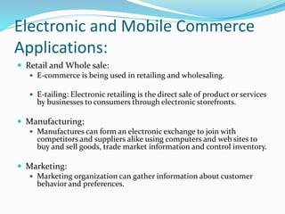 Electronic and mobile commerce | PPT