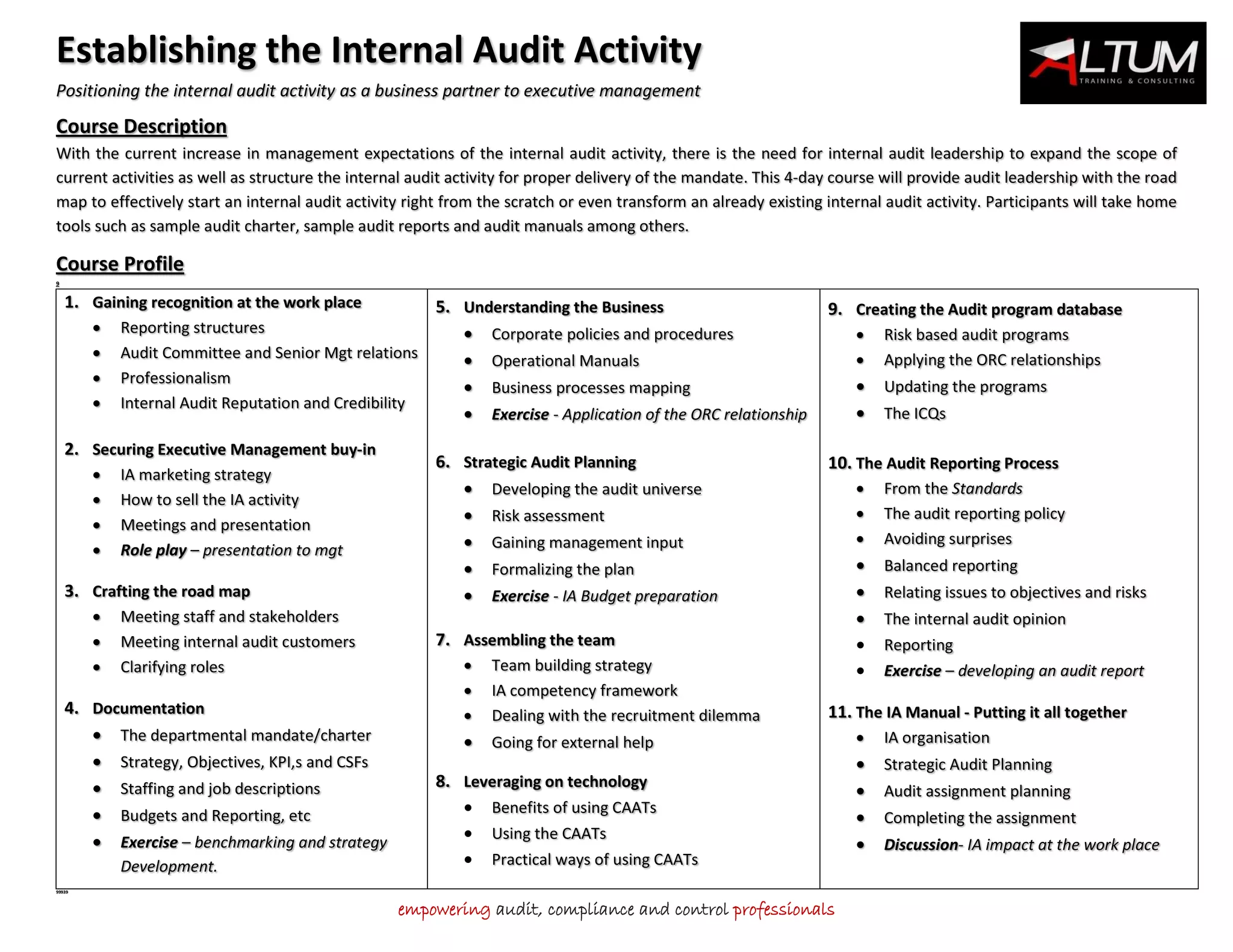 Establishing the Internal Audit activity | PPT