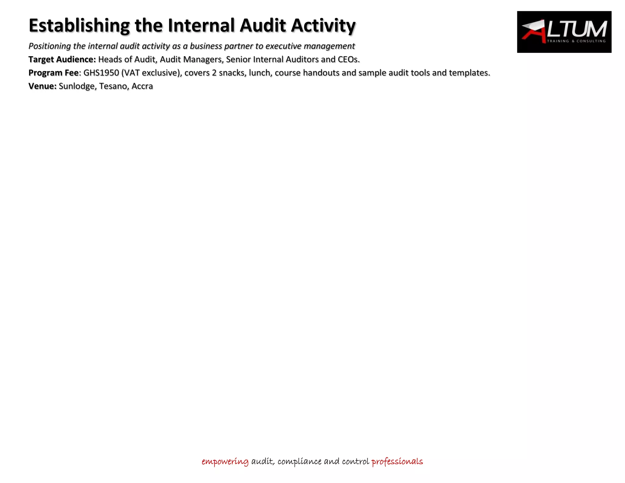 Establishing the Internal Audit activity | PDF | Business | Business ...