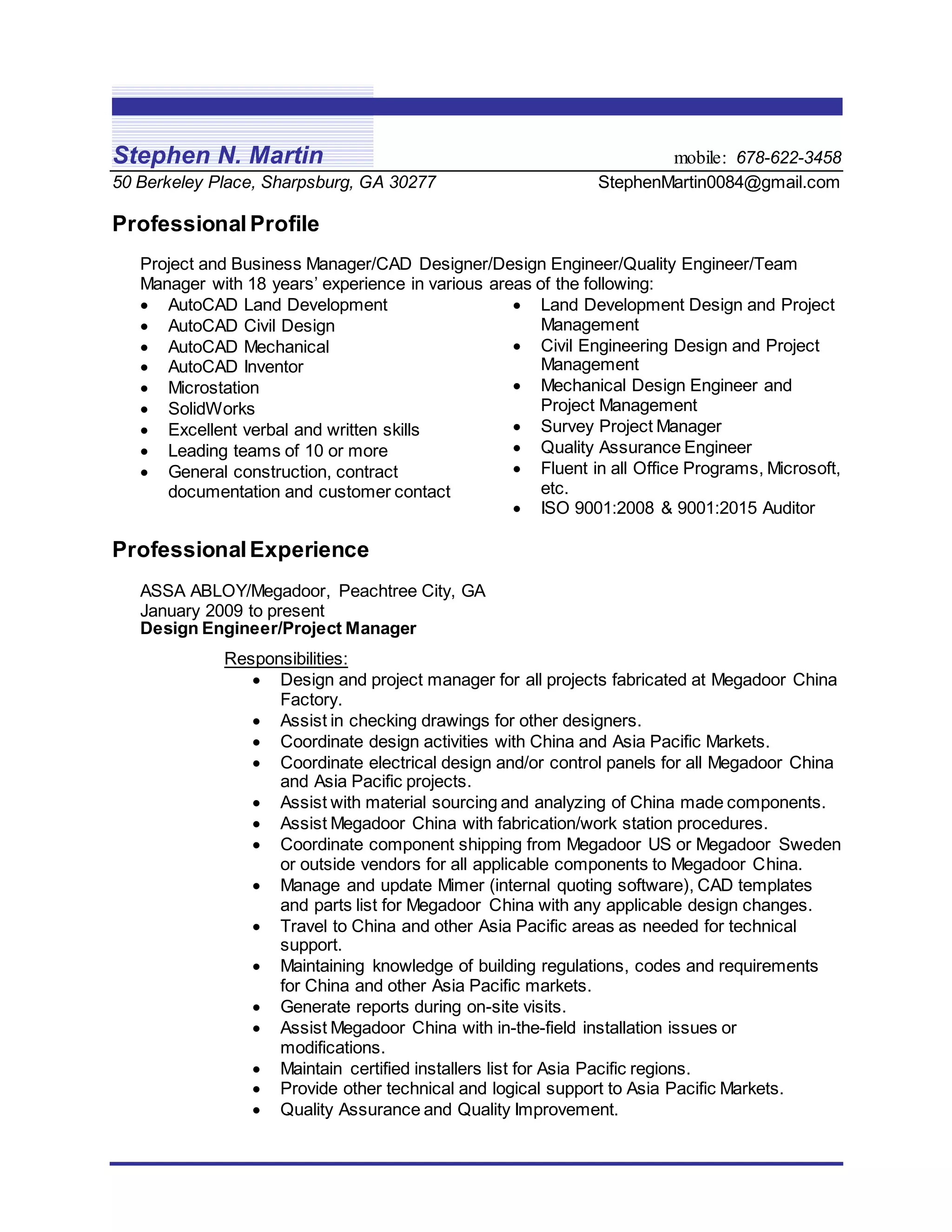 Stephen N Martin Resume | DOCX