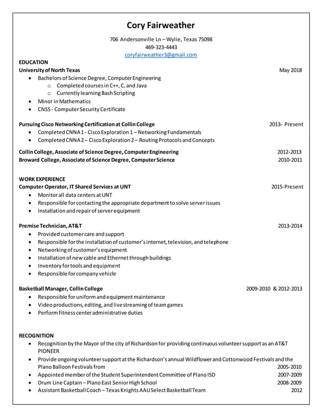 Cory's Resume | DOCX
