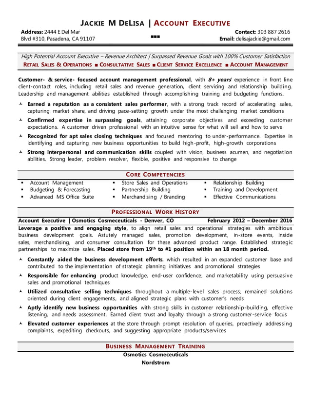 Jackie_MDeLisa_-_New_Resume1 | DOCX | Sales | Business
