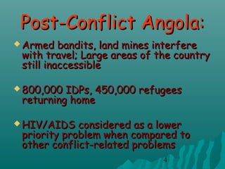 Strengthening the National HIV AIDS Control Program in Post-War Angola ...