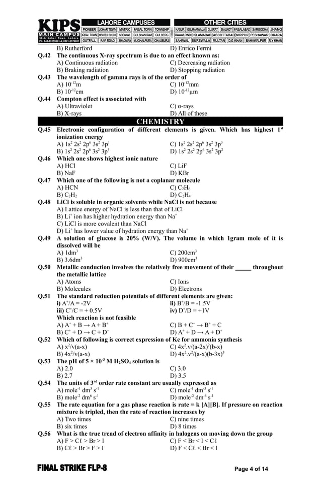 MCAT Full length paper 8-student_copy_ | PDF | Chemistry | Science