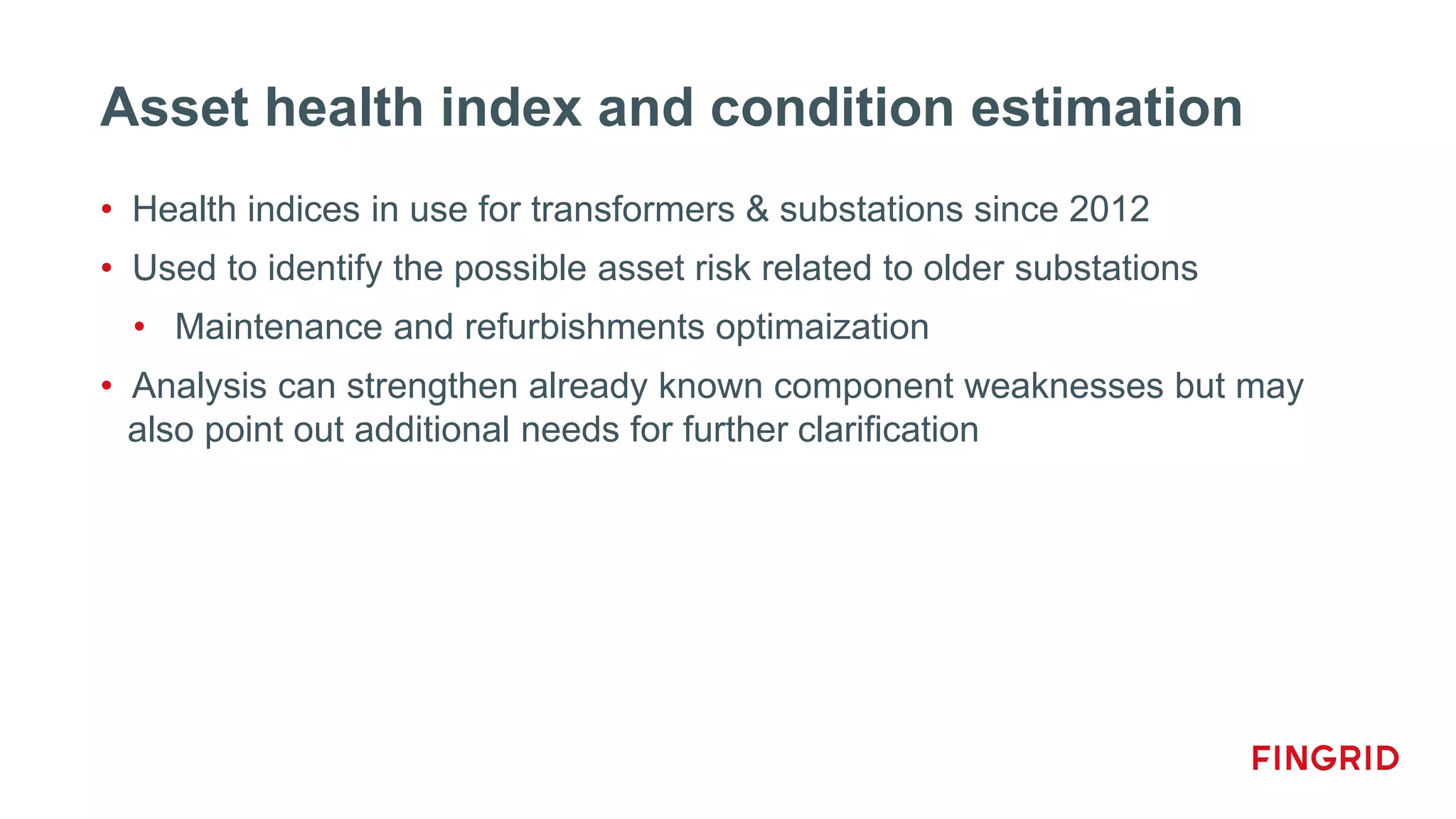 Health index and on line condition monitoring ELVIS event Marcus ...